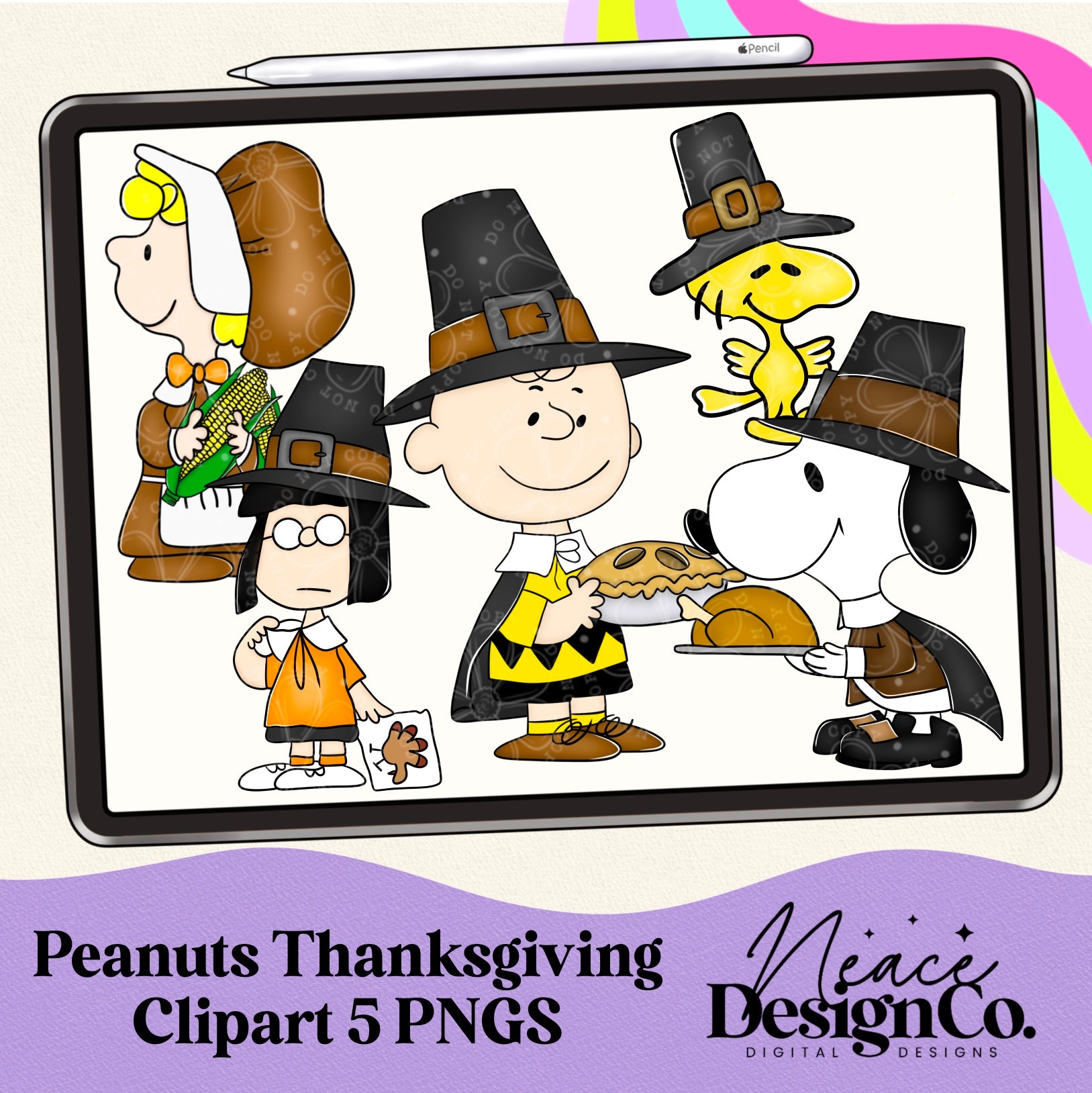 Peanuts Thanksgiving Digital Clip Art – Neace Design Co. Digital Designs