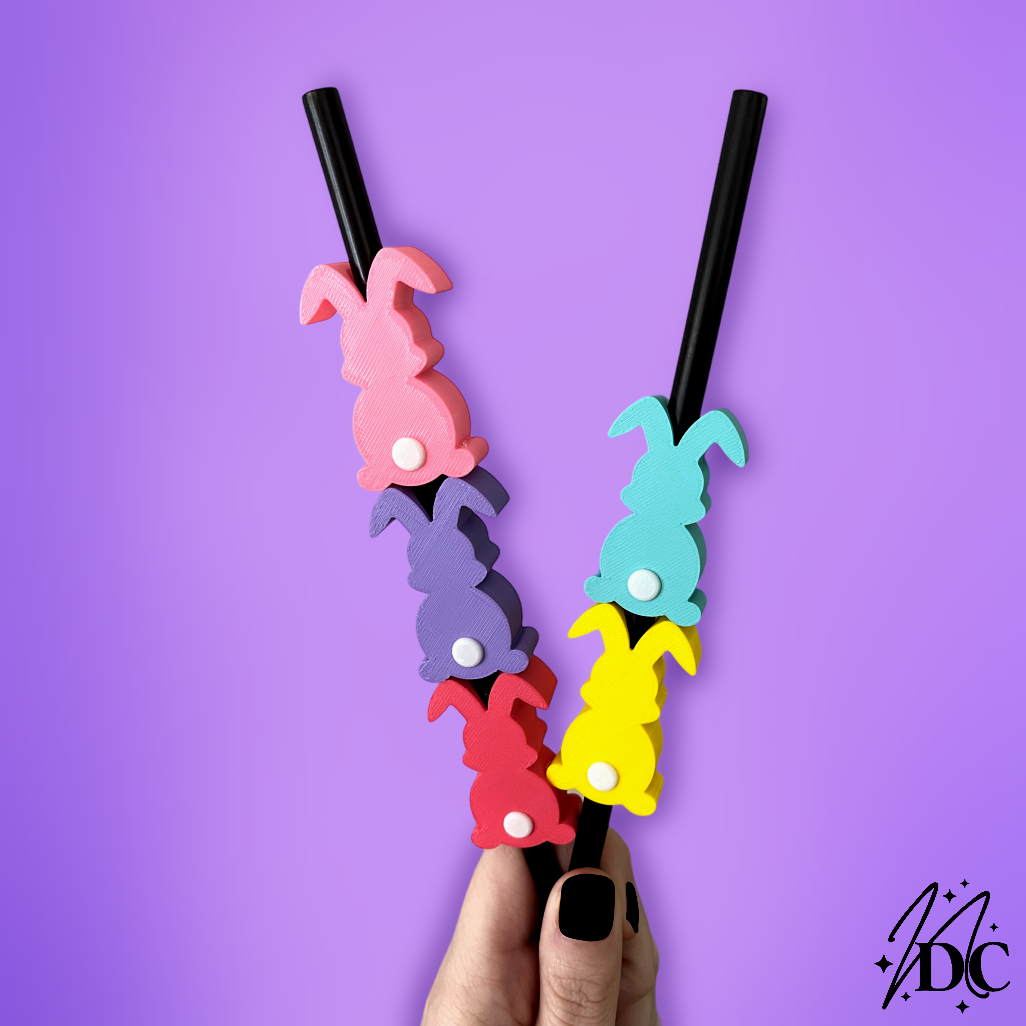 Bunny 3D Straw Topper – Neace Design Co. Digital Designs