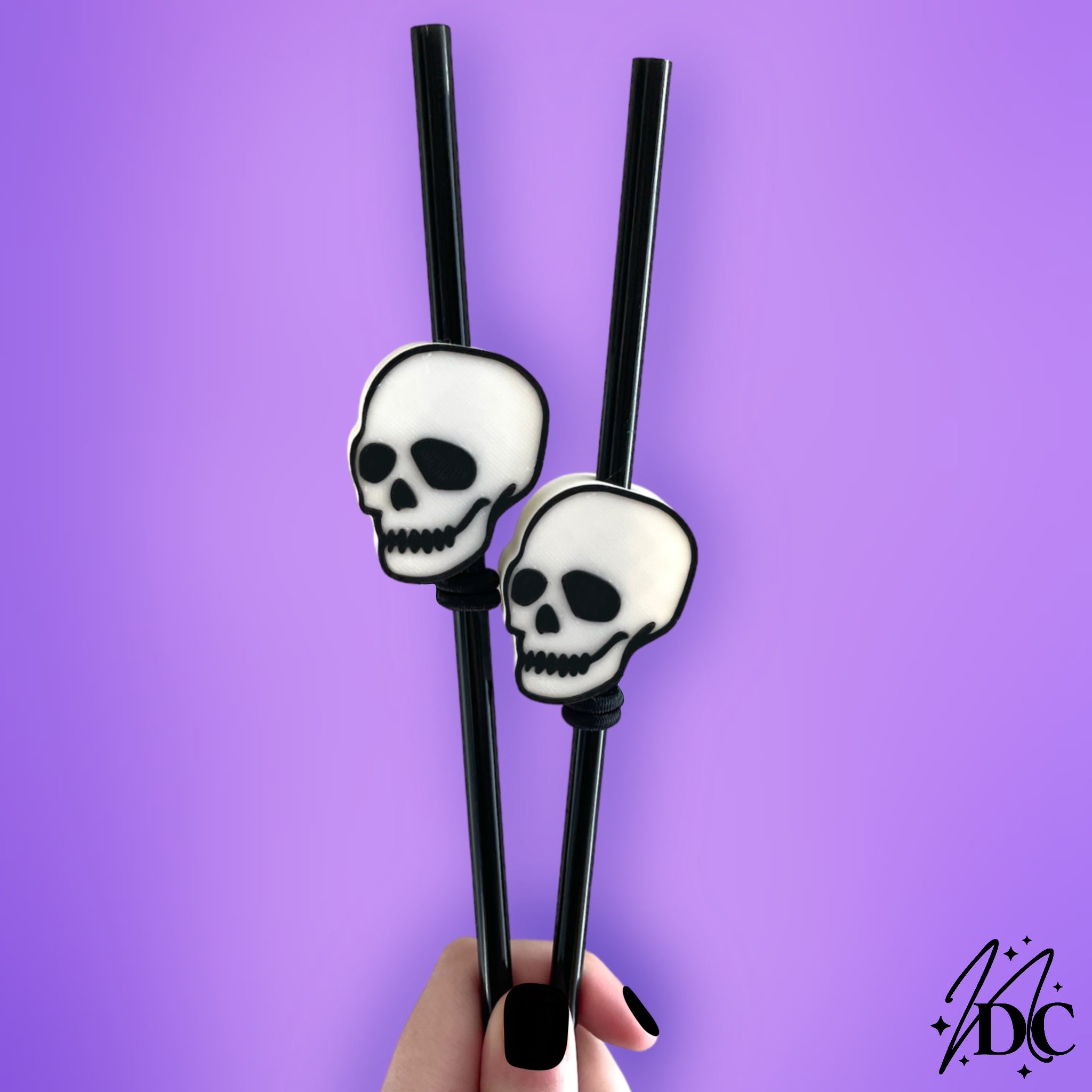 Skull Two Toned 3D Straw Topper – Neace Design Co. Digital Designs