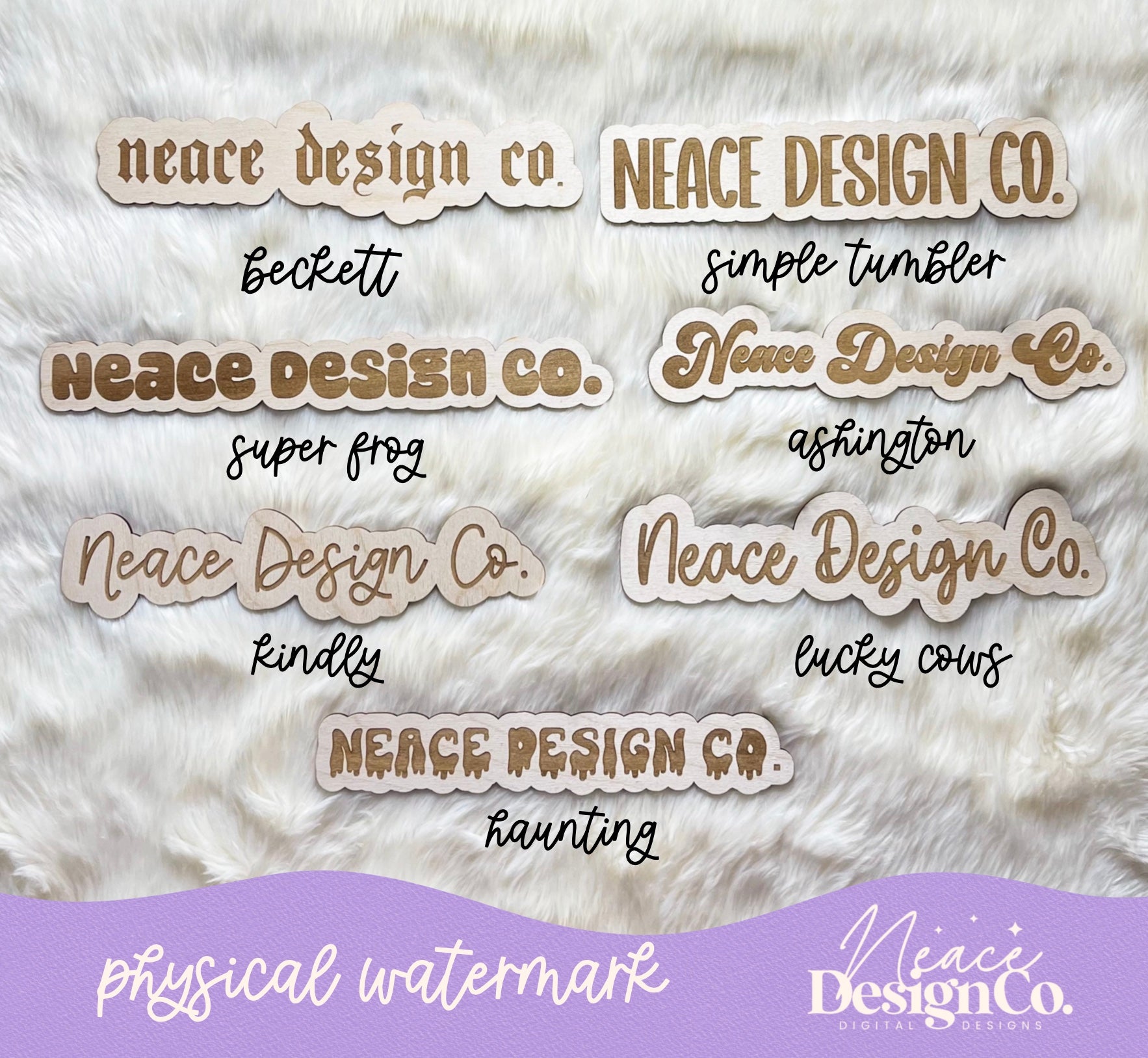 Physical Laser Cut Wood Watermark – Neace Design Co. Digital Designs