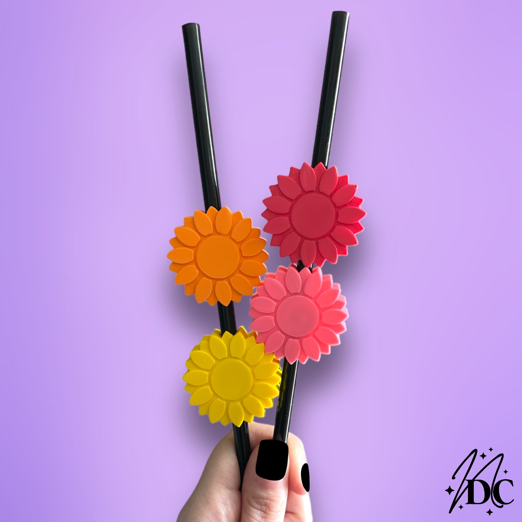 Sunflower 3D Straw Topper – Neace Design Co. Digital Designs