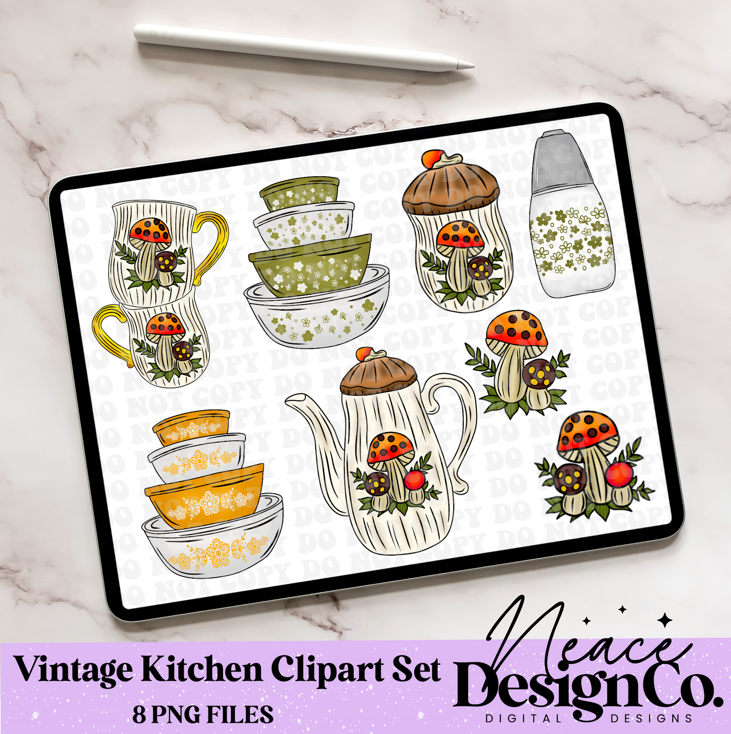 Vintage Kitchen Digital Clip Art – Neace Design Co. Digital Designs