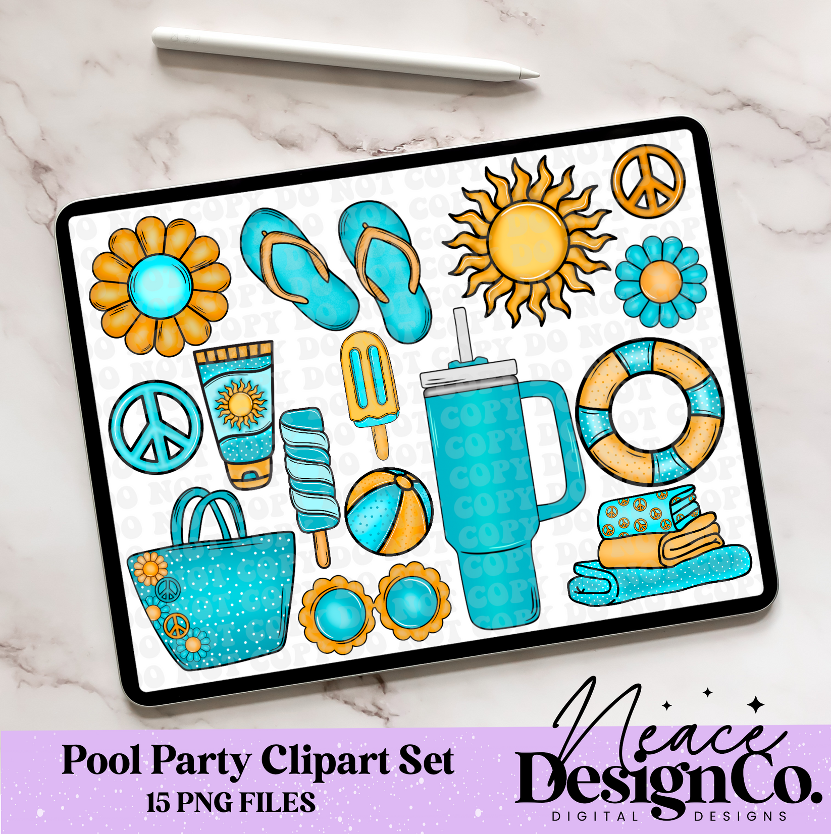 Pool Party Digital Clip Art – Neace Design Co. Digital Designs