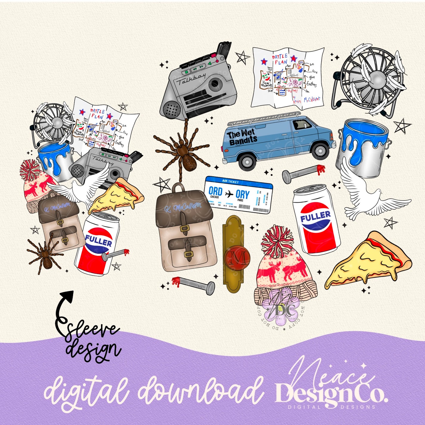 Home Alone Collage w/Sleeve Digital PNG – Neace Design Co. Digital Designs