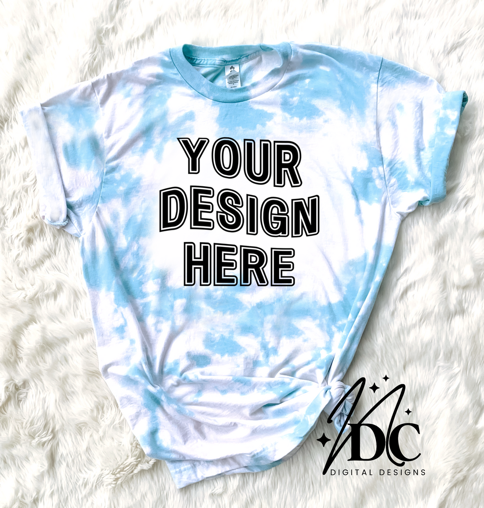 Tultex Heather Purist Blue Acid Wash Bleached Mockup Digital Download ...